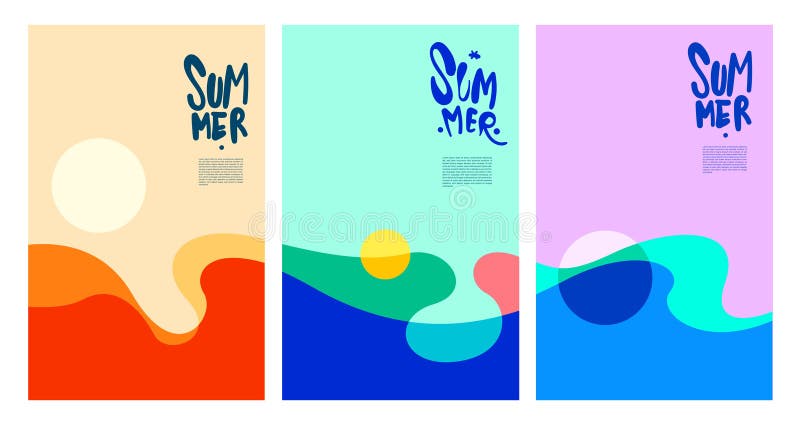 Vector Colorful Fluid and Liquid Summer Brochure Background Template ...