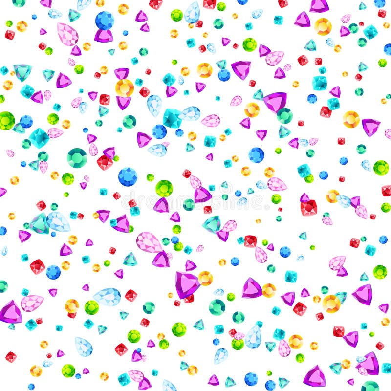 Vector Colorful Gem Stones Background Element in Flat Style Stock ...