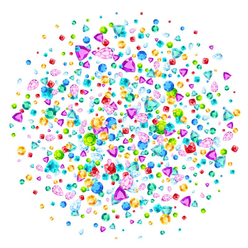 Vector Colorful Gem Stones Background Element in Flat Style Stock ...
