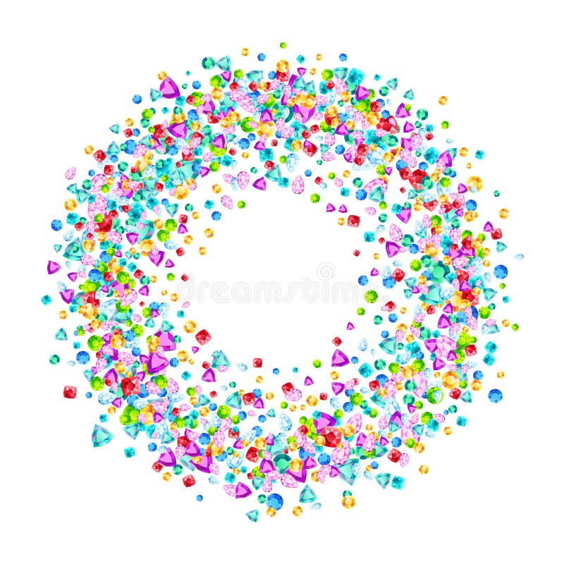 Vector Colorful Gem Stones Background Element in Flat Style Stock ...