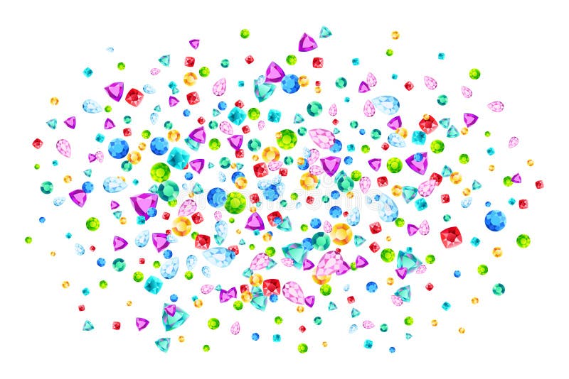 Vector Colorful Gem Stones Background Element in Flat Style Stock ...