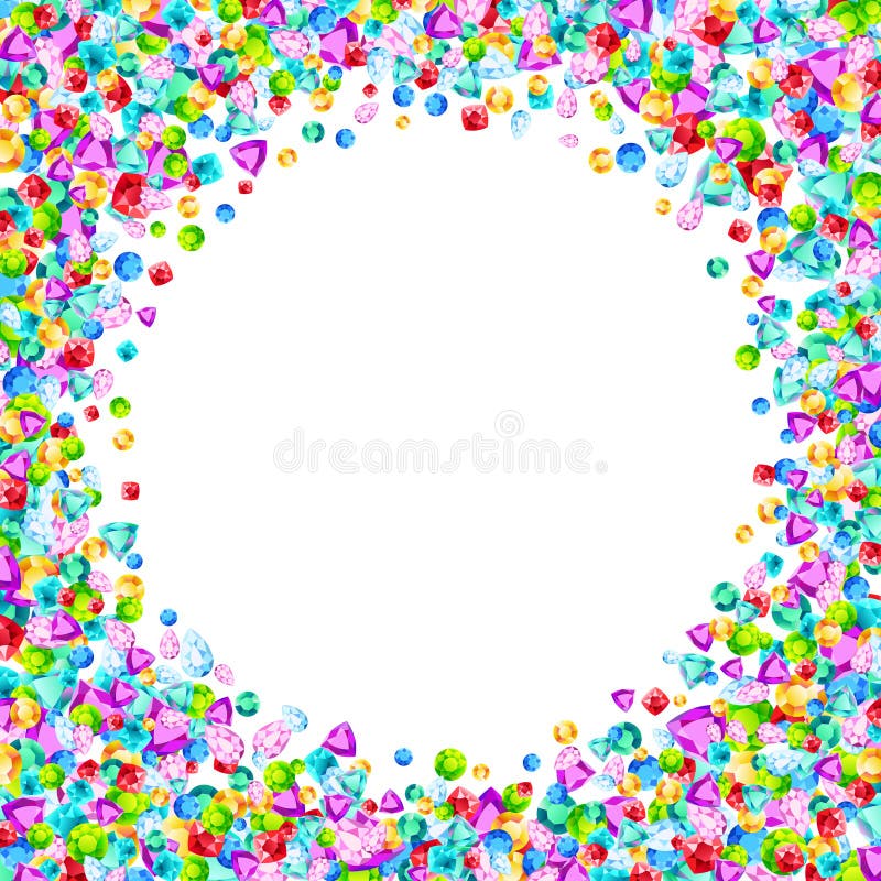 Vector Colorful Gem Stones Background Element in Flat Style Stock ...