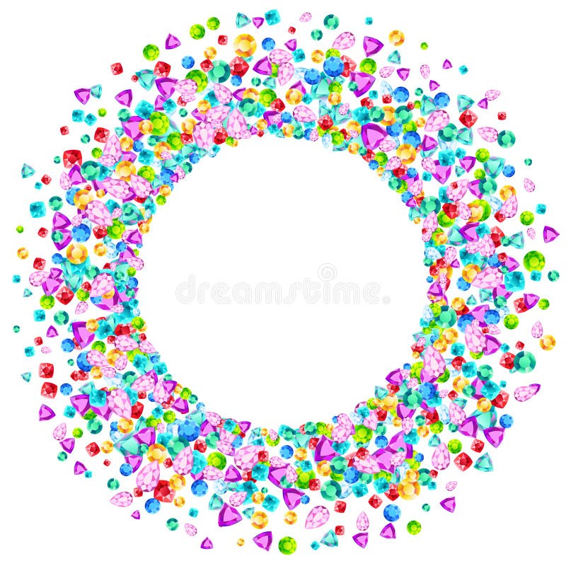Vector Colorful Gem Stones Background Element in Flat Style Stock ...