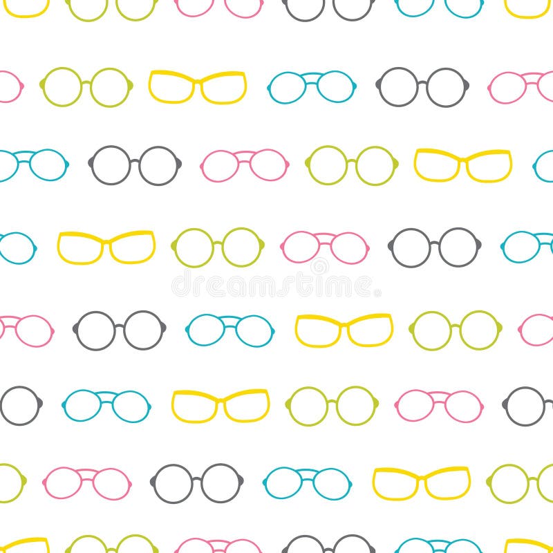 Colorful Glasses Seamless Pattern Background Stock Vector ...
