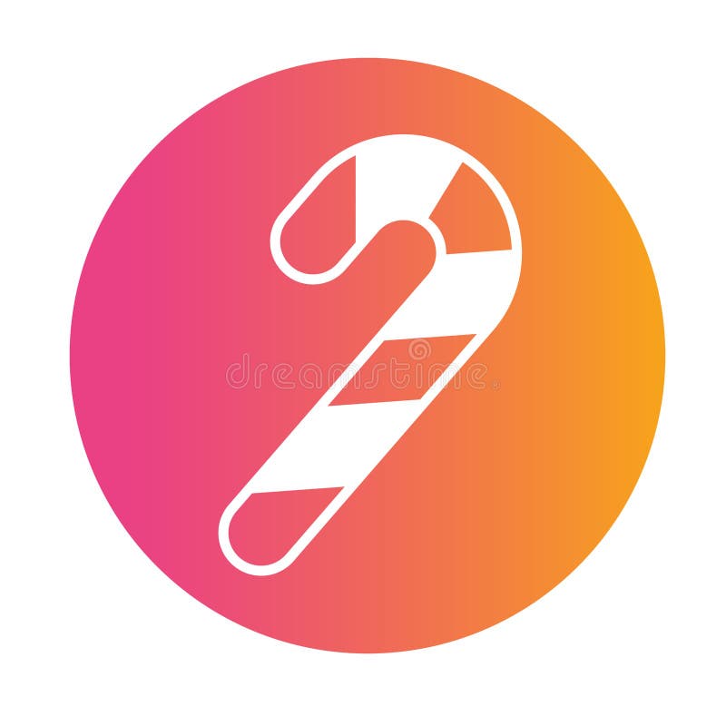 Vector Colorful Gradient Christmas Candy Stick Flat Icon Stock Vector ...