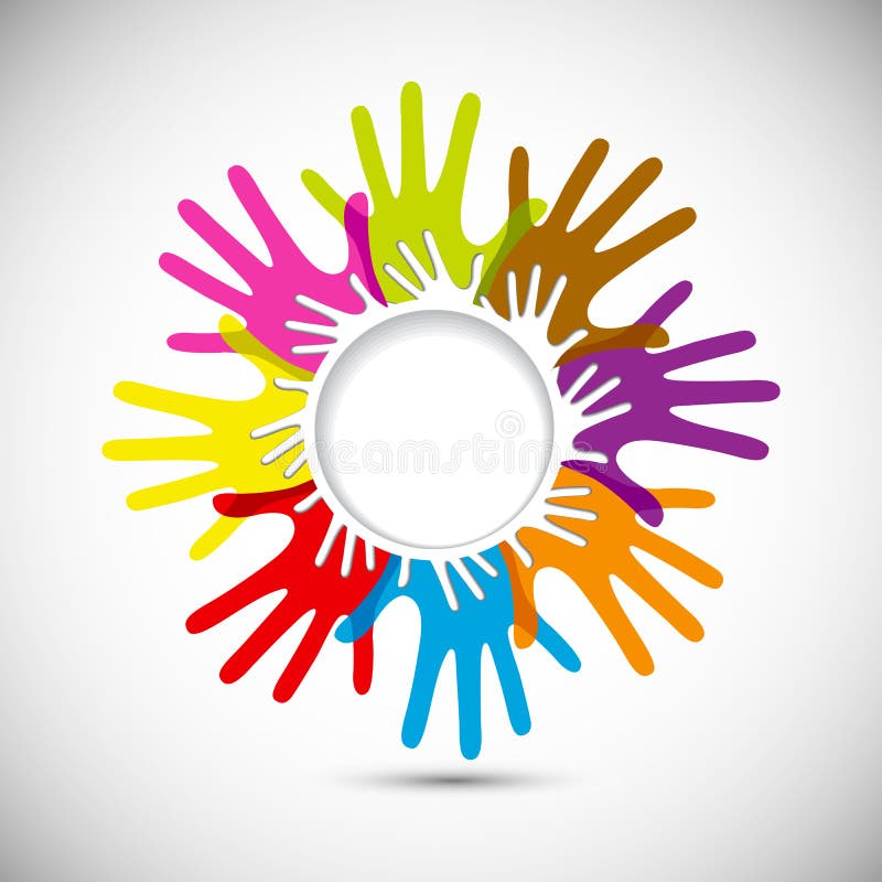 Colorful hands stock vector. Illustration of crowd, children - 18920888