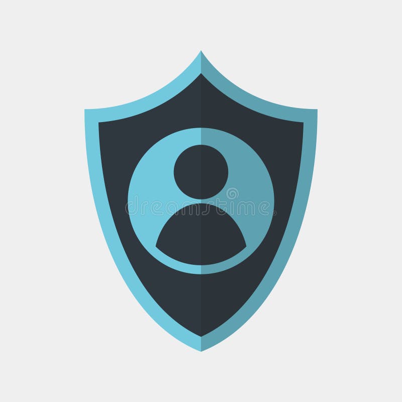 Vector Icon Made of Shield and ID Picture of a Person. it Represents ...