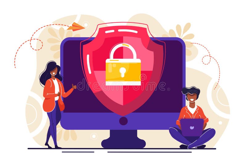 Concept Protecting Computer Stock Vector - Illustration of encryption ... Concept Protecting Computer Stock Vector - Illustration of encryption ...