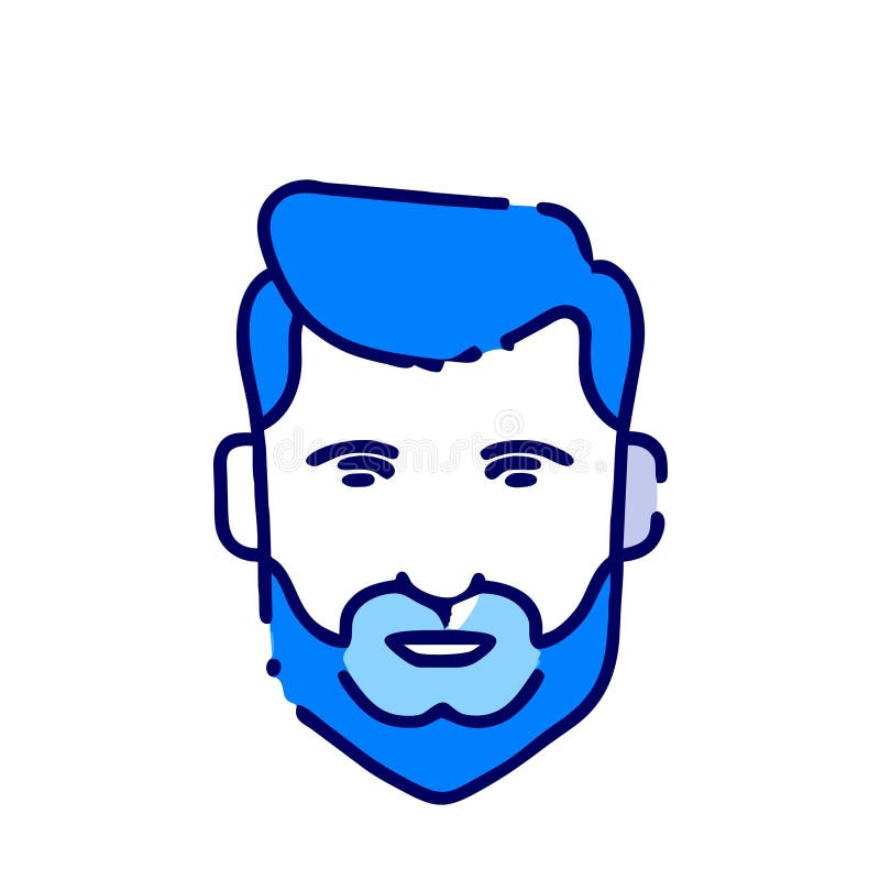 Man Face Blue Icon Vector Illustration Stock Illustration ...