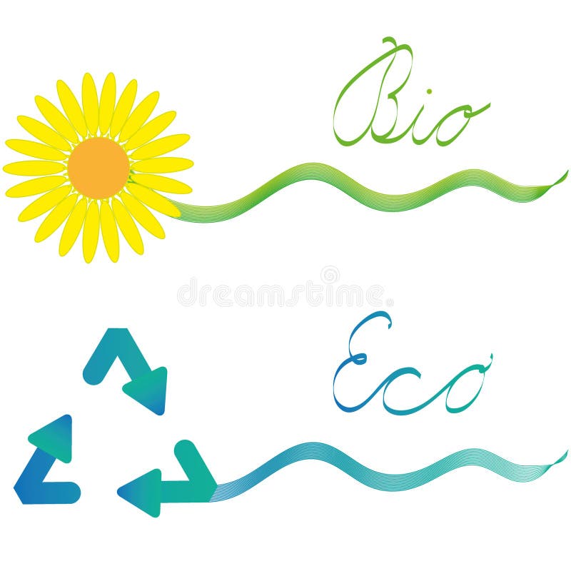 Set Bio and Eco Friendly Icons, Hand Drawn. Stock Vector - Illustration ...