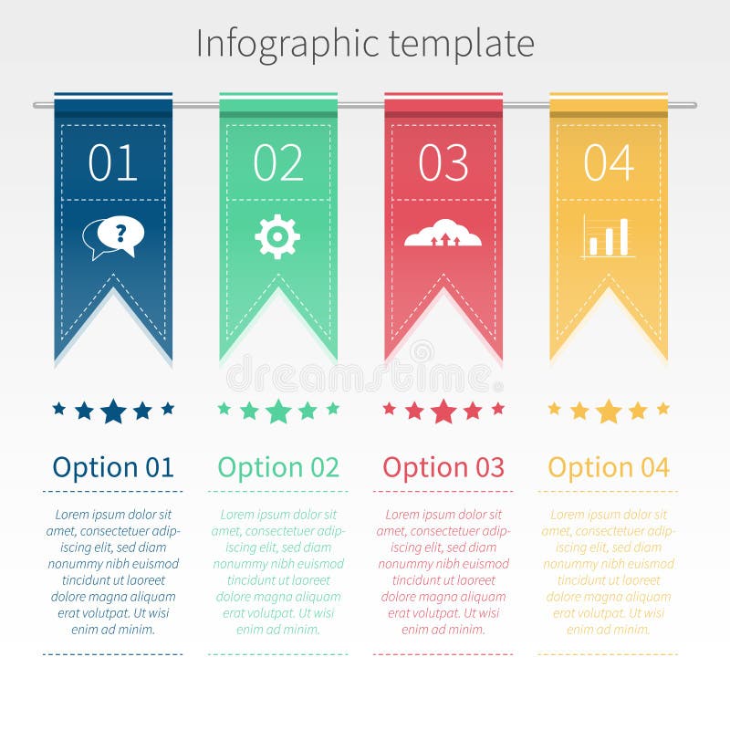 Vector Colorful Infographic Timeline Template with Ribbons. Stock ...