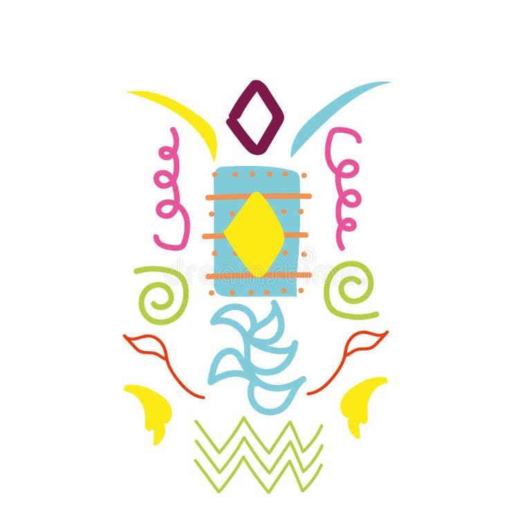 Vector Colorful and Joyful Geometric Shapes Placement Print Stock ...