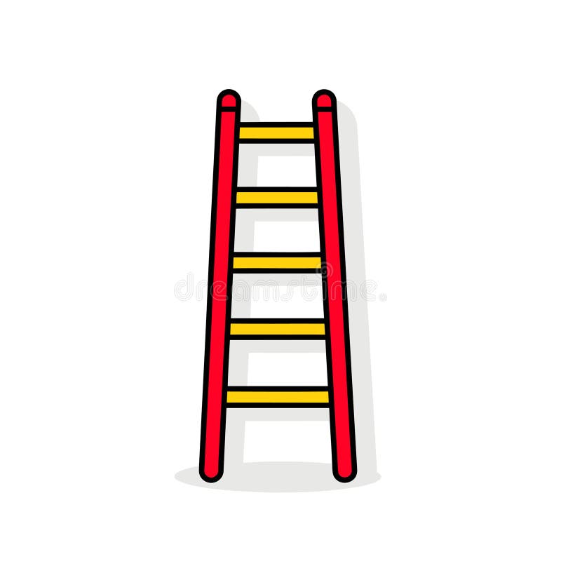 Vector of a Colorful Ladder Against a Clean White Background Stock ...