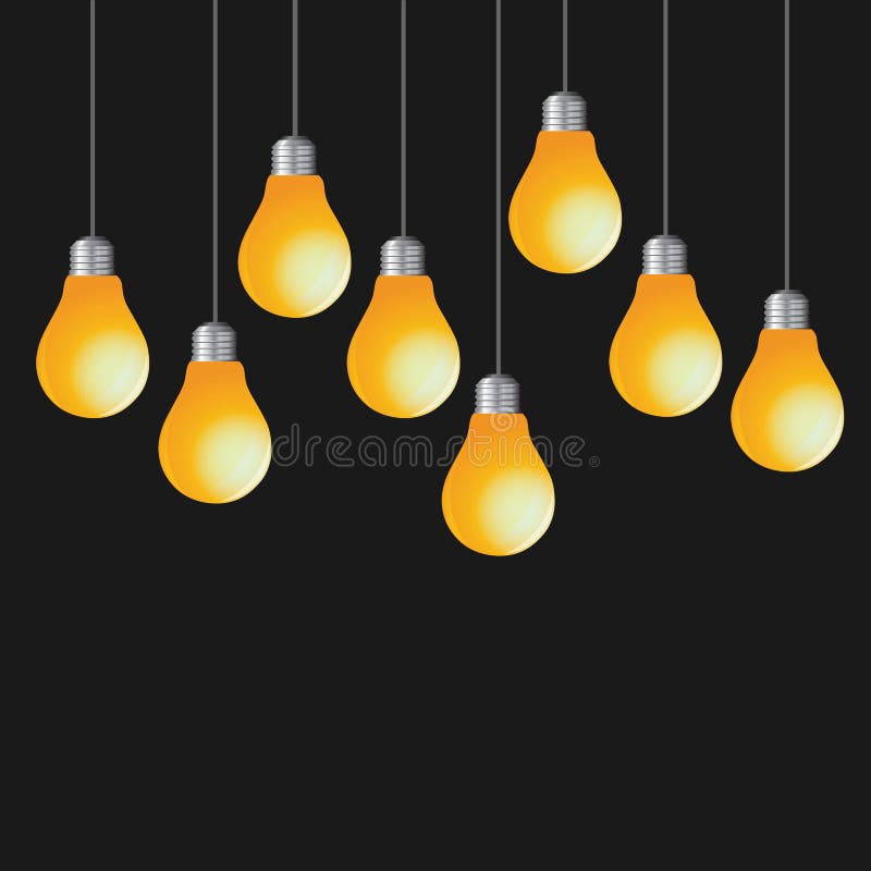 Vector Colorful Light Bulbs Set Stock Vector - Illustration of idea ...