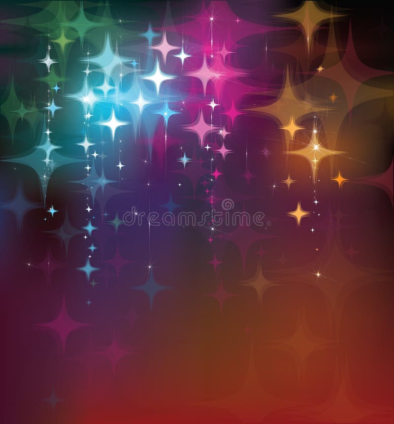 Vector Colorful Lights and Stars Background. Stock Vector ...