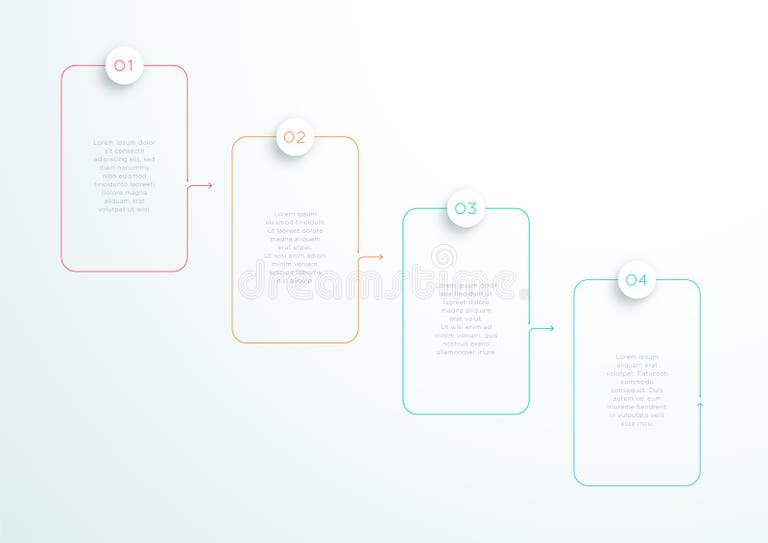 4 Step Vector Flat Thin Line Text Boxes Linked Together Stock Vector ...