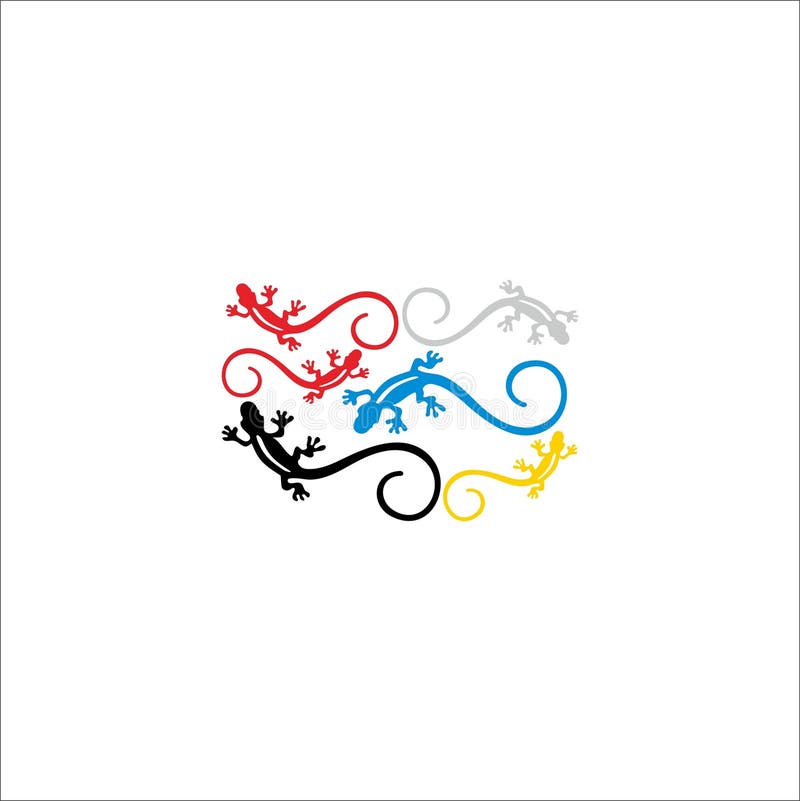 Vector Colorful Lizard on White Background Stock Vector - Illustration ...
