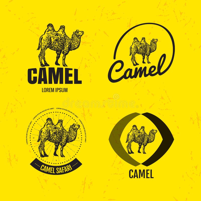 Vector Colorful Logo Set with Desert Camel. Stock Illustration ...