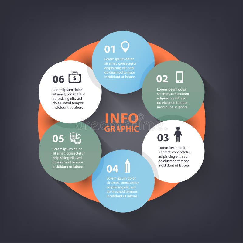 Vector Colorful Loop Infographic Template For Diagram Graph