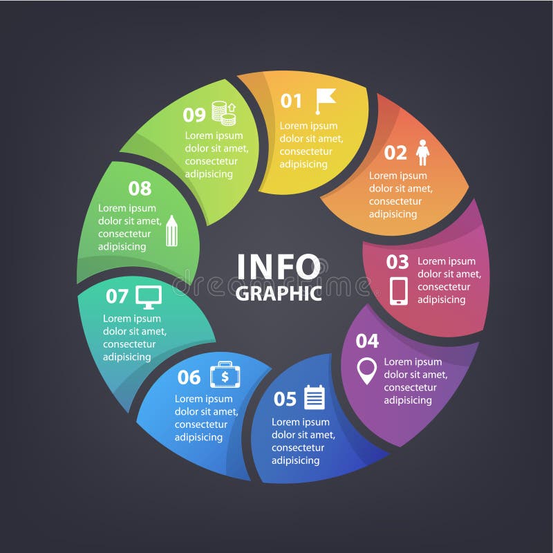 Vector Colorful Loop Infographic. Template for Diagram, Graph ...