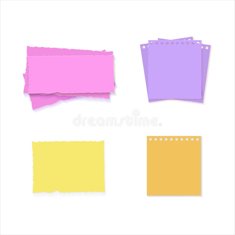 Vector Colorful Papers, Memo Stickers Isolated on White Background ...