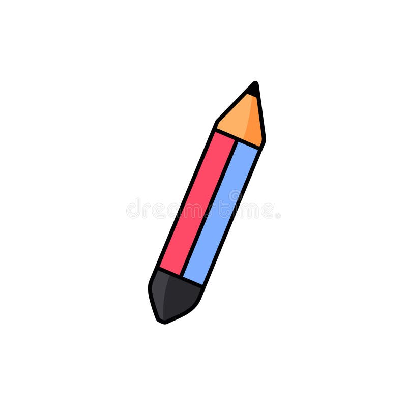Vector of a Colorful Pencil with Both Red and Blue Tips Stock Vector ...