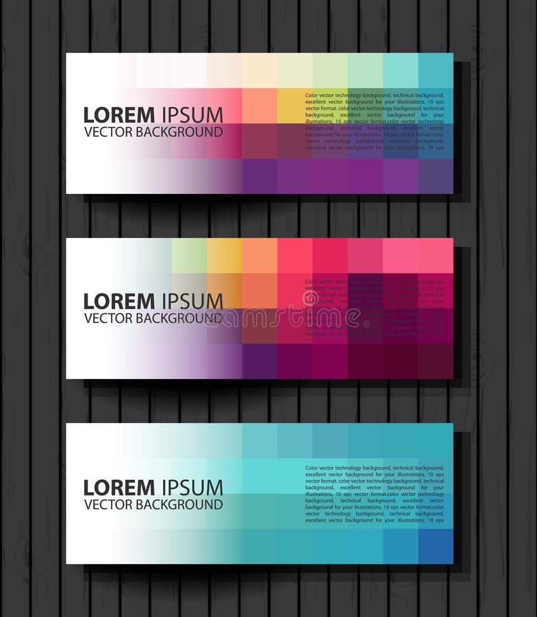 Vector Colorful Progress Banners Collection Stock Vector - Illustration ...
