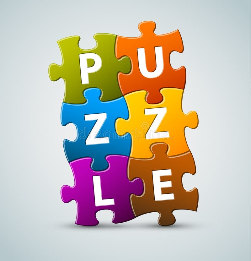 Vector Colorful Puzzle Lettering Stock Illustration - Illustration of ...