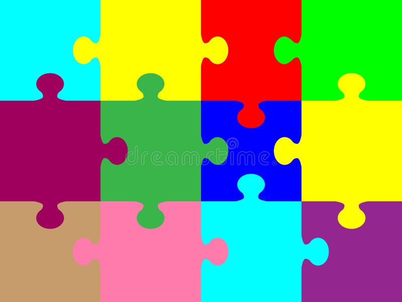 Vector Colorful Puzzle Lettering - Made from Puzzle Pieces. Many ...