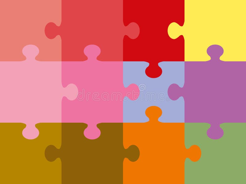 Vector Colorful Puzzle Lettering - Made from Puzzle Pieces. Many ...