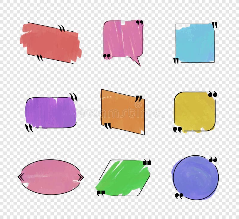 Vector Colorful Quote Frames, Different Colors Set, Marker Strokes on ...
