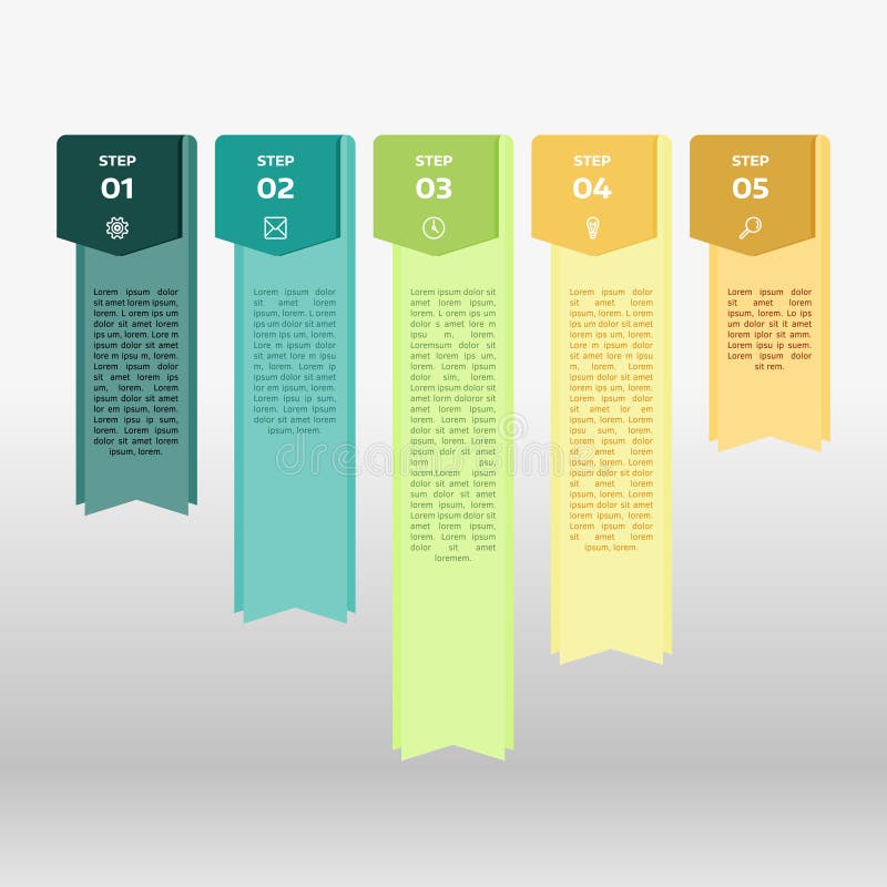 Vector Colorful Ribbon Info Graphic Stock Vector - Illustration of ...