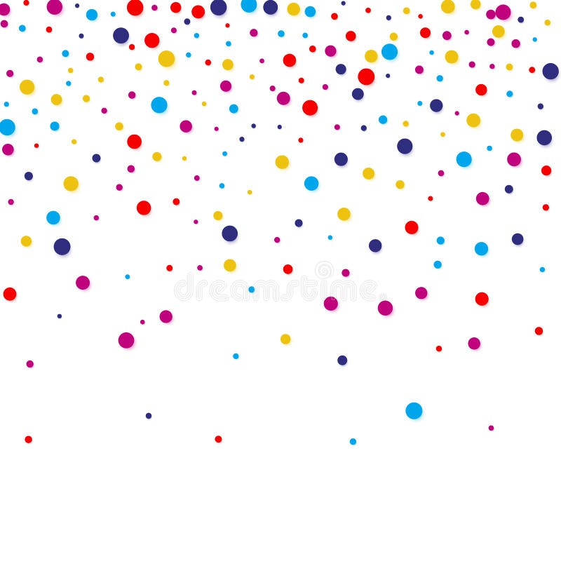 Vector Colorful Round Confetti Frame Isolated on White Background Stock ...