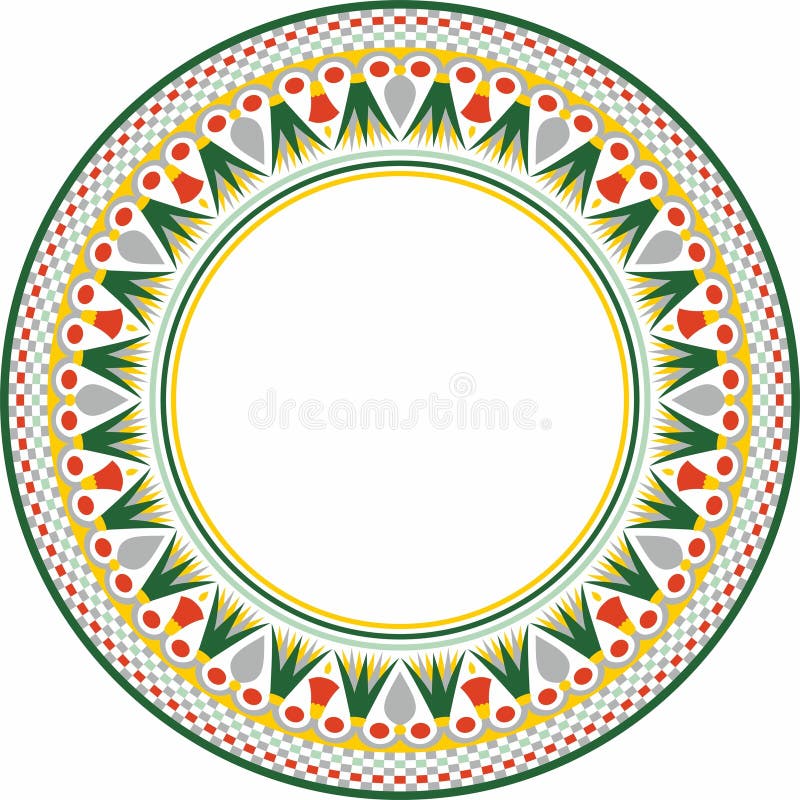 Vector Colorful Round Egyptian Ornament. Endless Circle, Ring of ...