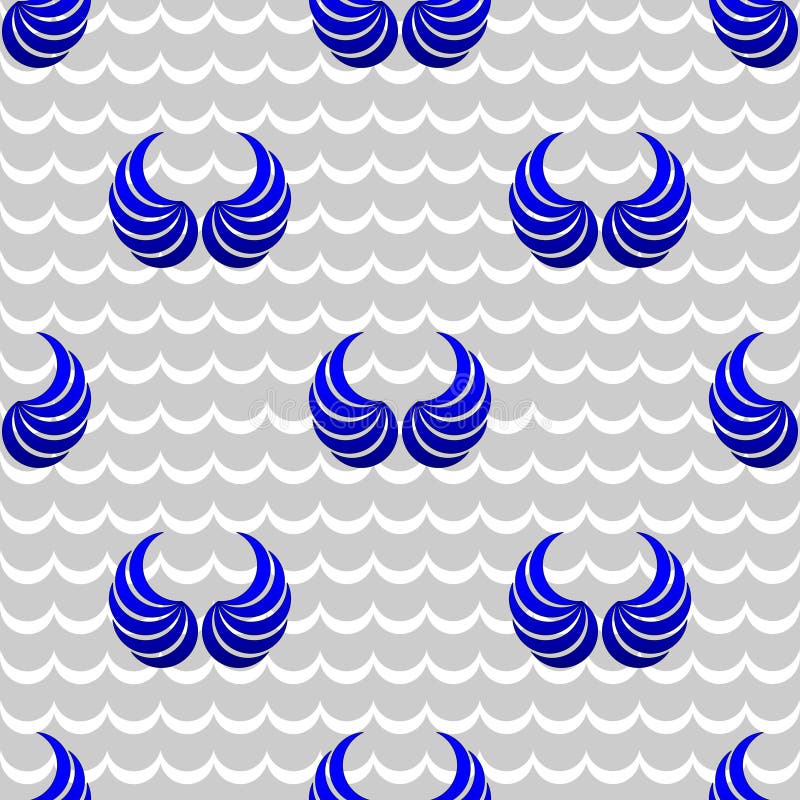 Vector Colorful Seamless Background and Wallpaper of Blue Wings Pattern ...