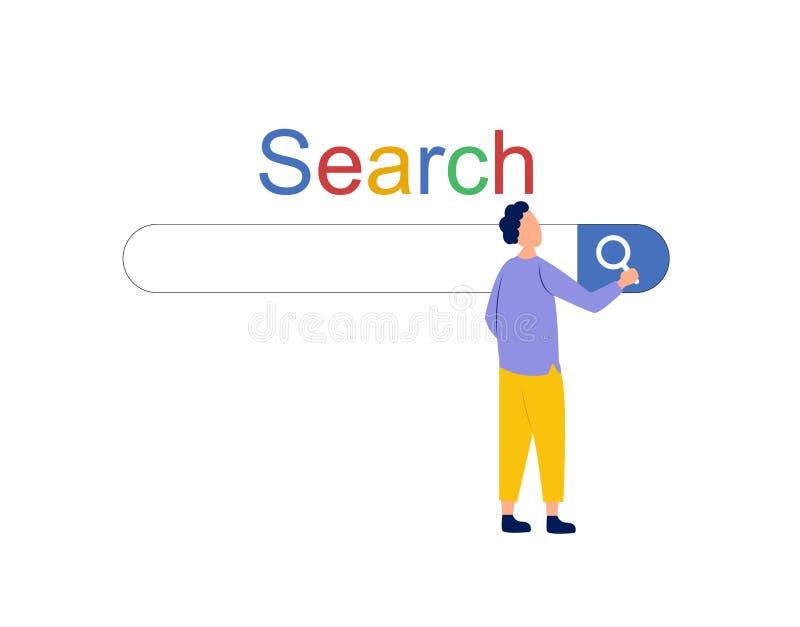 Vector Colorful Search Background, Character Searching Concept, Browser ...
