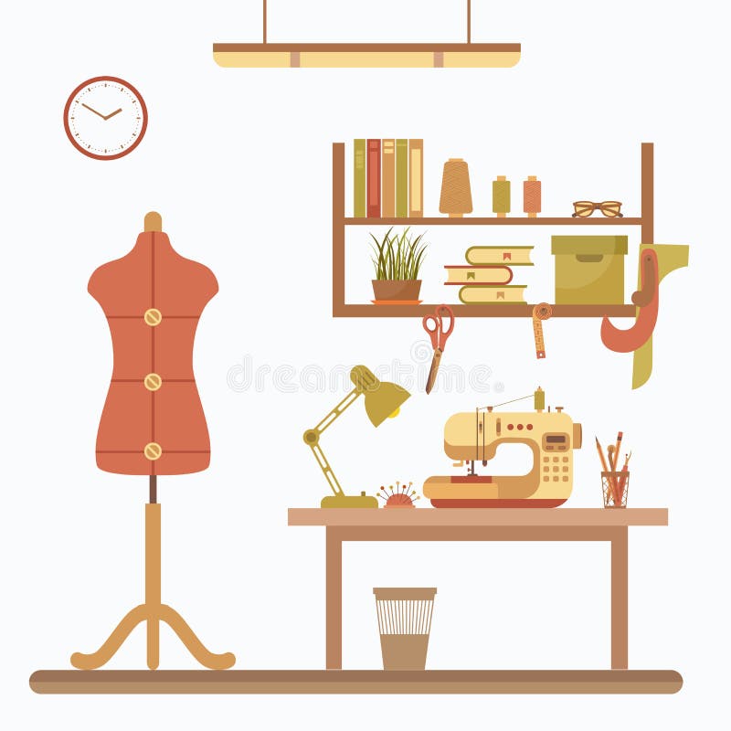 Vector Colorful Sewing Machine Illustration. Stock Vector ...