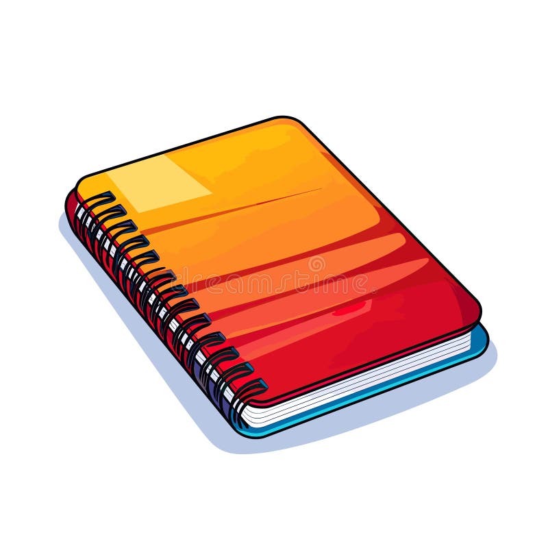 Vector of a Colorful Spiral Notebook with a Vibrant Red and Orange ...