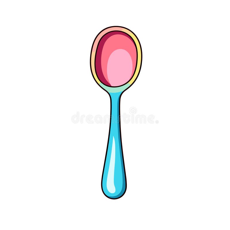 Vector of a Colorful Spoon with a Pink and Blue Handle Stock Vector ...