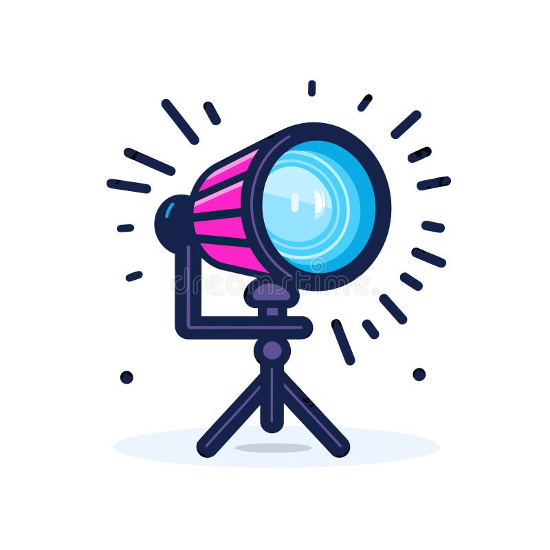 Vector of a Colorful Spotlight on a Tripod Stock Vector - Illustration ...