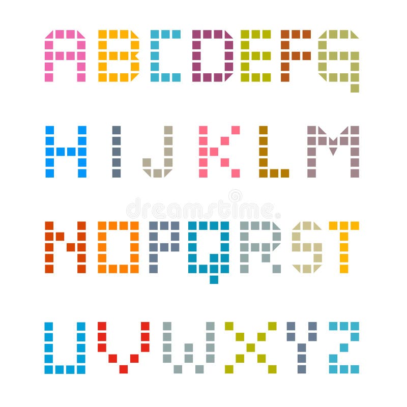 Vector Colorful Square Alphabet Stock Illustration - Illustration of ...