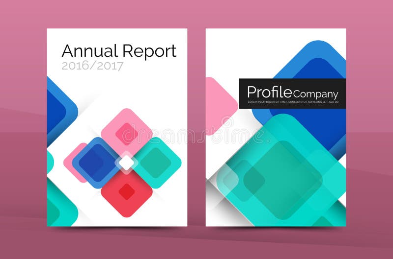 Vector Colorful Square Business Annual Report Cover Stock Vector ...