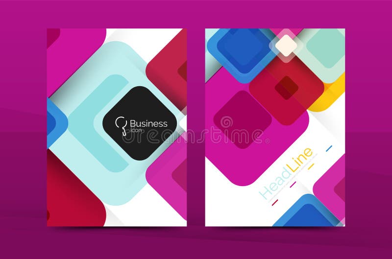 Vector Colorful Square Business Annual Report Cover Stock Vector ...
