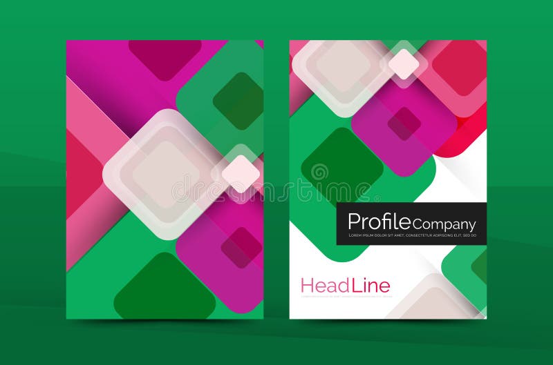 Vector Colorful Square Business Annual Report Cover Stock Vector ...