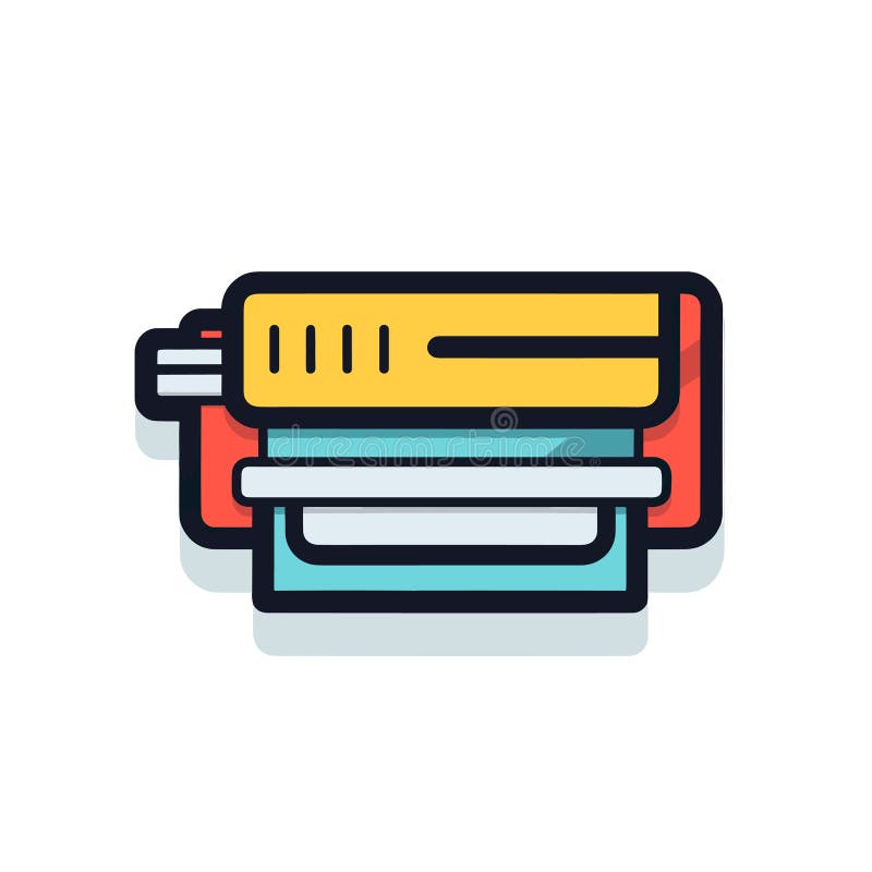 Vector of a Colorful Stack of Objects Depicted in a Minimalist Vector ...