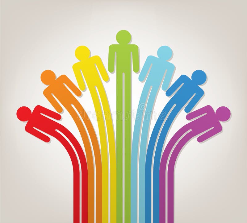 Vector Colorful Symbols of People Stock Vector - Illustration of card ...