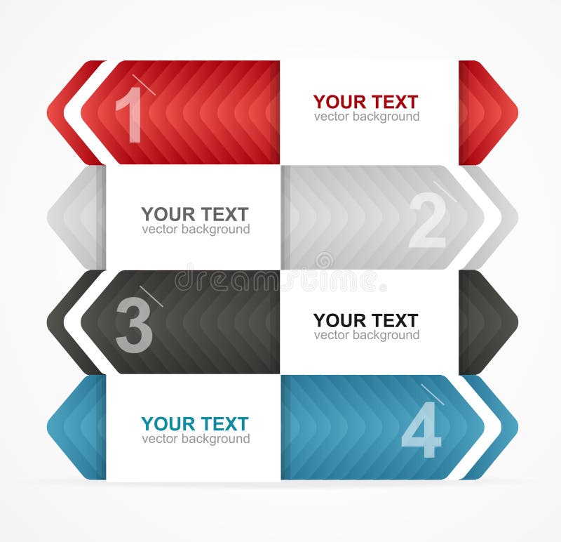 Vector Colorful Text Box 1,2,3,4 Concept Stock Vector - Illustration of ...