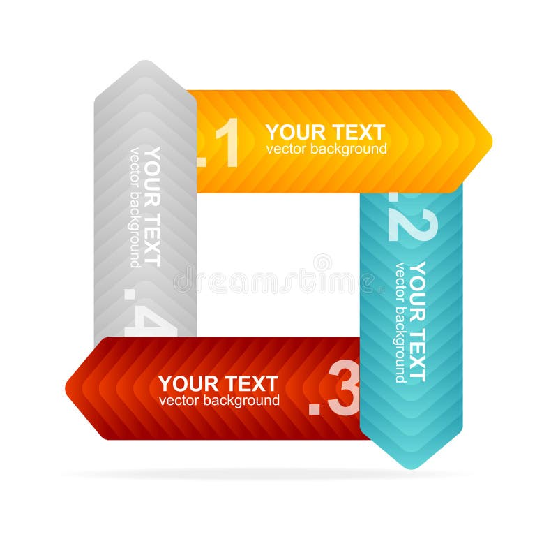 Vector Colorful Text Box 1,2,3,4 Concept Stock Vector - Illustration of ...