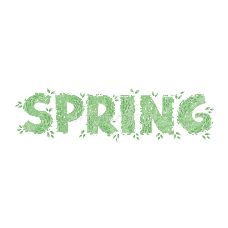Hand Drawn Lettering - Spring Stock Vector - Illustration of white ...
