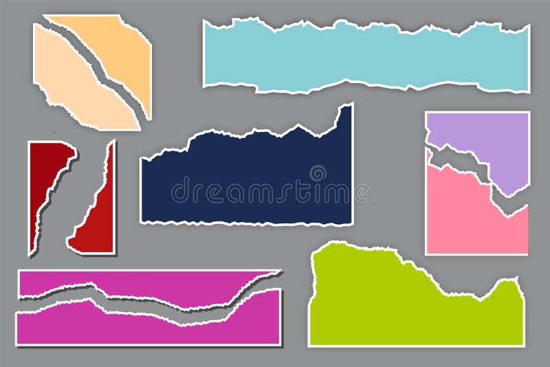 Vector Colorful Torn Ripped Paper Sheet Textures Vector Stock ...